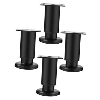 DOITOOL 4 Stück Teiliges Verstellbares Möbelfuß Höhenverstellbar Stabile Metallstützfüße für Bett Sofa Tisch und Schrank Einfache Montage Schwarze Robuste Möb