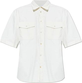 Dsquared2 Homme, Chemises, Blanc, Taille: 2XL Chemise &agrave; Manches Courtes en Lin