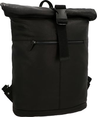 Gusti Leder Rucksack Mattis - Handgefertigter Rolltop Lederrucksack Herren & Damen - Vintage Rucksack Leder Damen & Herren mit Platz für Notebook & Co