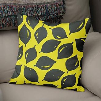 Bonamaison Le Jardin du Lin Kissen Zierkissenbezug Kissenbezug, Neongelb & Rauch Dekoration, Weich Bequem, Für Zuhause Autos Büro Sofa Wohnzimmer Couch Schlafzim