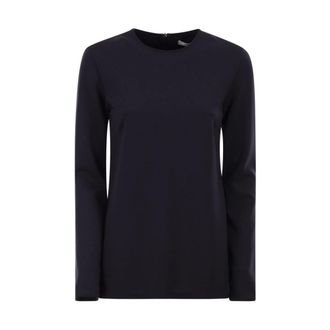 Max Mara Femme, Tops, Bleu, Taille: 40 FR Top Manches Longues Ajust&eacute;