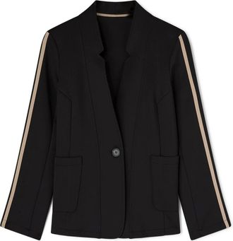 Motivi Blazer en scuba avec bande contrastante - Femme - Vestes - Noir - Taille: 36 FR
