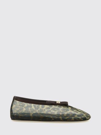 Ganni Ballerines Jenny en nylon r&eacute;sille &agrave; imprim&eacute; animalier avec naud