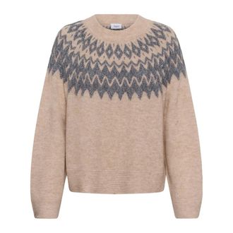 Saint Tropez Rundhals-Strickware - - Knitwear - Damen - Braun - XS