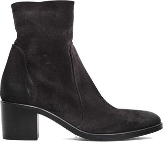 Strategia Femme, Chaussures, Gris, Taille: 37 EU Bottines Cheville Grises en Daim avec Fermeture Éclair