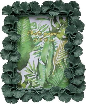 Kare Design Design Bilderrahmen Ginkgo Leaf, 13x18 cm, Grün, Stehend und Horizontal, Wandmontage, Handbemalt, Kunstwerk, Wohnzimmer