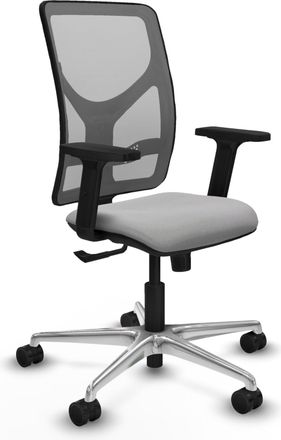 Piqueras y Crespo Schreibtischstuhl, grau, mit Rollen und 2D-Armlehnen, h&ouml;henverstellbare Lendenwirbelst&uuml;tze, ausgestattet mit 3 Positionen und Schneideschaum, Grau/Hel