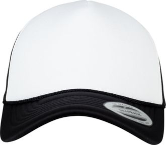 Flexfit Cap Foam Trucker Curved Visor, Black/Wht, one Size, 6005FC