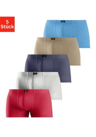 H.I.S Boxer H.I.S Boxershorts f&uuml;r Herren, Herren, Gr. 3 (XS), 5 Stk., bunt (rot, blau, marine, khaki, grau, meliert), Jersey, Obermaterial: 95% Baumwolle, 5