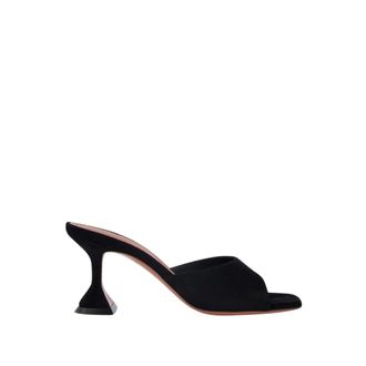 Amina Muaddi Femme, Chaussures, Noir, Taille: 36 EU Mules en cuir noir avec talon de 70mm