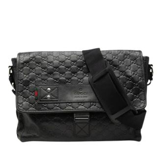 Gucci Sac bandouli&egrave;re en cuir gaufr&eacute; Pre-owned - Femme - Pre-owned - Noir - Taille: ONE Size