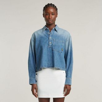 G-Star Langarmbluse Boxy day shirt wmn