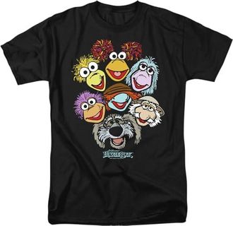 Popfunk Jim Henson Rock Fraggle Flock Unisex T Shirt, Black, Noir, XL Mixte