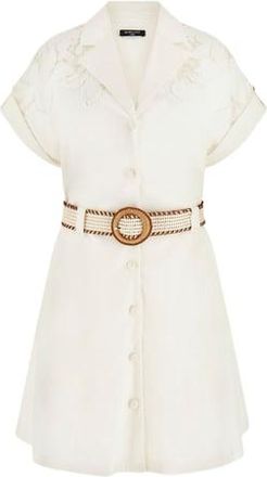 Guess Robe chemise &agrave; dentelle fleurie avec ceinture en coton
