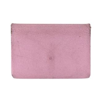 Herm&egrave;s Pre-owned Chevre Calvi Duo Card Case - Femme - Pre-owned - Rose - Taille: ONE Size