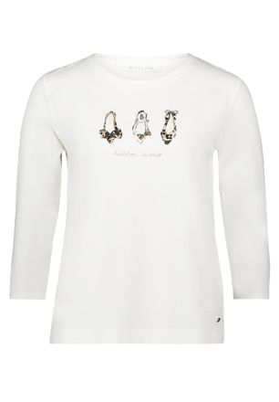 Betty & Co Damen Casual-Shirt mit Print XXL, Patch Cream/Black