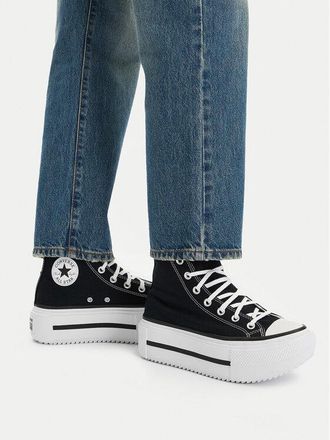 Converse Sneakers aus Stoff Chuck Taylor All Star Lift Double Stack A12975C Schwarz