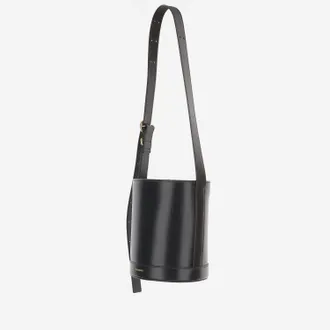 Jil Sander Womens Leather Bucket Bag Black Calfskin Shoulder