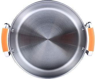 San Ignacio Compact | Topf mit Deckel 20 cm | Aus Edelstahl | Doppel-Beschichtung | Silikongriffe | Küchenutensilien | Geeignet für Alle Herdarten