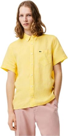 Lacoste Homme, Chemises, Jaune, Taille: XL Camicia Lino