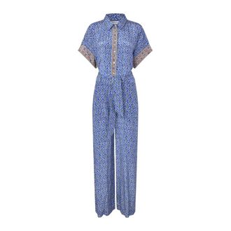 Lollys Laundry Ethnisch inspirierter Jumpsuit in Blau und Orange - - Jumpsuits & Playsuits - Damen - Blau - M
