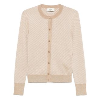 Fendi Ikonic Micro FF Jacquard Pullover - - Knitwear - Damen - Beige - S