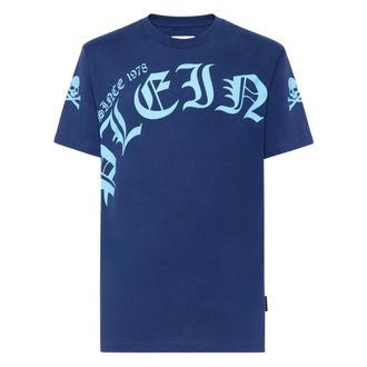 Philipp Plein T-shirt Col Rond SS Gothic - Homme - Tops - Bleu - Taille: 4XL