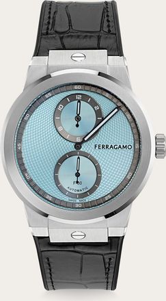 Ferragamo Herren F-80 Auto Manufacture Uhr Blau