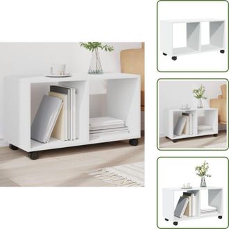 vidaXL Armoire &agrave; roulettes blanc 72x33x42,5 cm bois ding&eacute;nierie - Armoire &agrave; Roulettes - Armoires &agrave; Roulettes - Armoire Sur Roulettes - Armoire De Rangement