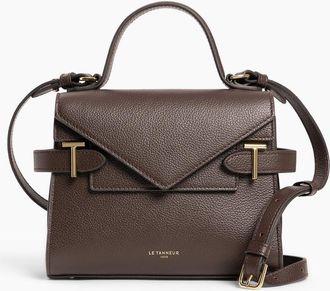 Le Tanneur Petit sac &agrave; main double rabat Emilie en cuir grain&eacute;