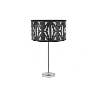 Fabrilamp Katerina hohe tischlampe 1xe27 chrom/schwarz holz 61x30x30 cm