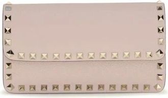 Valentino Garavani Portefeuille en cuir Rockstud - Femme - Accessoires - Rose - Taille: ONE Size