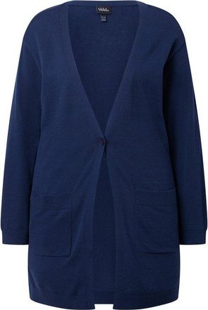 Ulla Popken Strickjacke Strickjacke Knopfverschluss V-Ausschnitt Langarm