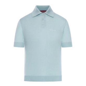 Gucci Cashmere Silk Polo Shirt - - Knitwear - Damen - Blau - L