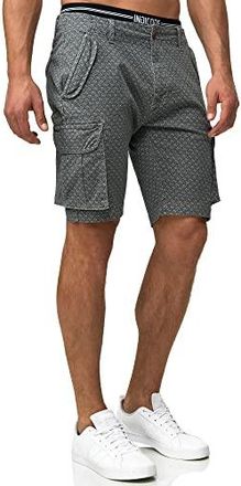 Indicode Hommes Arbor Cargo Shorts | Pantalon Court Cargo Chino avec 6 Poches Lt Grey L
