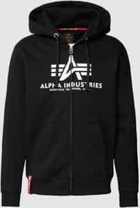 Alpha Industries Sweatjacke mit Label-Print Modell BASIC