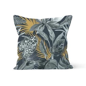 Soleil d'Ocre Coussin, Tropic, Gris, 40 x 40 cm, Polyester