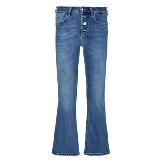 Liu Jo Princess Jewel Button Cropped Jeans - - Jeans - Damen - Blau - W32