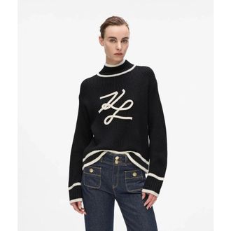 Karl Lagerfeld Femme, Pulls, Noir, Taille: 40 FR Pull col roul&eacute; Autograph