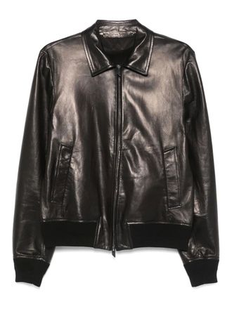 Salvatore Santoro veste bomber en cuir - Noir