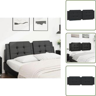 vidaXL Kopfteil-Kissen Schwarz 160 cm Kunstleder - Kopfteil - Bettw&auml;sche - Schlafzimmer Dekoration - Bettkissen - Lederoptik