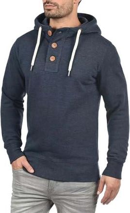 Generic Sweat à capuche en peluche confortable pour homme - Manches longues - Demi-bouton - Sweat à capuche dextérieur pour la vie quotidienne - Cadeau de Noë