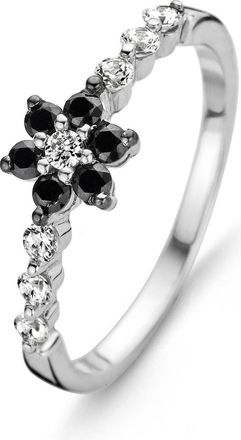 Orphelia Damen-Ring 925 Silber rhodiniert Zirkonia schwarz Rundschliff Gr. 60 (19.1) - ZR-3845/60