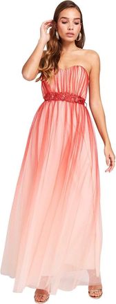 Little Mistress Damen Carissa Grapefruit Floral Belt Maxi Dress cocktailkleid, Orange (Grapefruit 001), 36 (Herstellergr&ouml;&szlig;e: 10)