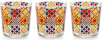 hOme Home Set mit 3 Mosaikgl&auml;sern aus dekoriertem Glas, 35 cl, geometrisches Mosaikmuster, sp&uuml;lmaschinenfest