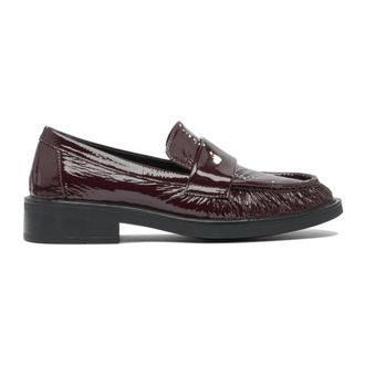 Strategia Femme, Chaussures, Rouge, Taille: 40 EU Mocassins Bordeaux en Cuir Style Élégant