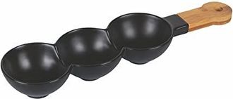 Villa D'Este Home Tivoli 5909270 Essential Tablett mit 3 F&auml;chern aus Porzellan und Bambus