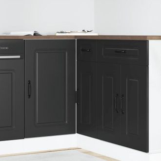 vidaXL K&uuml;chenunterschrank Kalmar Schwarz Holzwerkstoff - Vidaxl