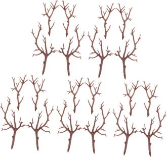 Beaupretty 20stücke Kunststoff DIY Zweige Plastikzweig Dekoration Schneemann Hand Requisiten Plastikzweige Schneemann DIY Zubehör Künstliche Baum Zweig