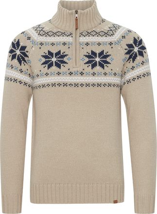 11 Project PRTim Herren Strickpullover Troyer Grobstrick Pullover mit Troyer-Kragen aus hochwertigem Woll-Mix-Material, Größe:3XL, Farbe:Crockery (161104)